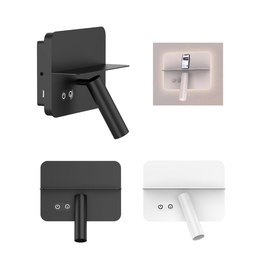 Domus CHARGE-02 - 4.5W LED Interior Bedside Focus & Backlit Wall Light ...