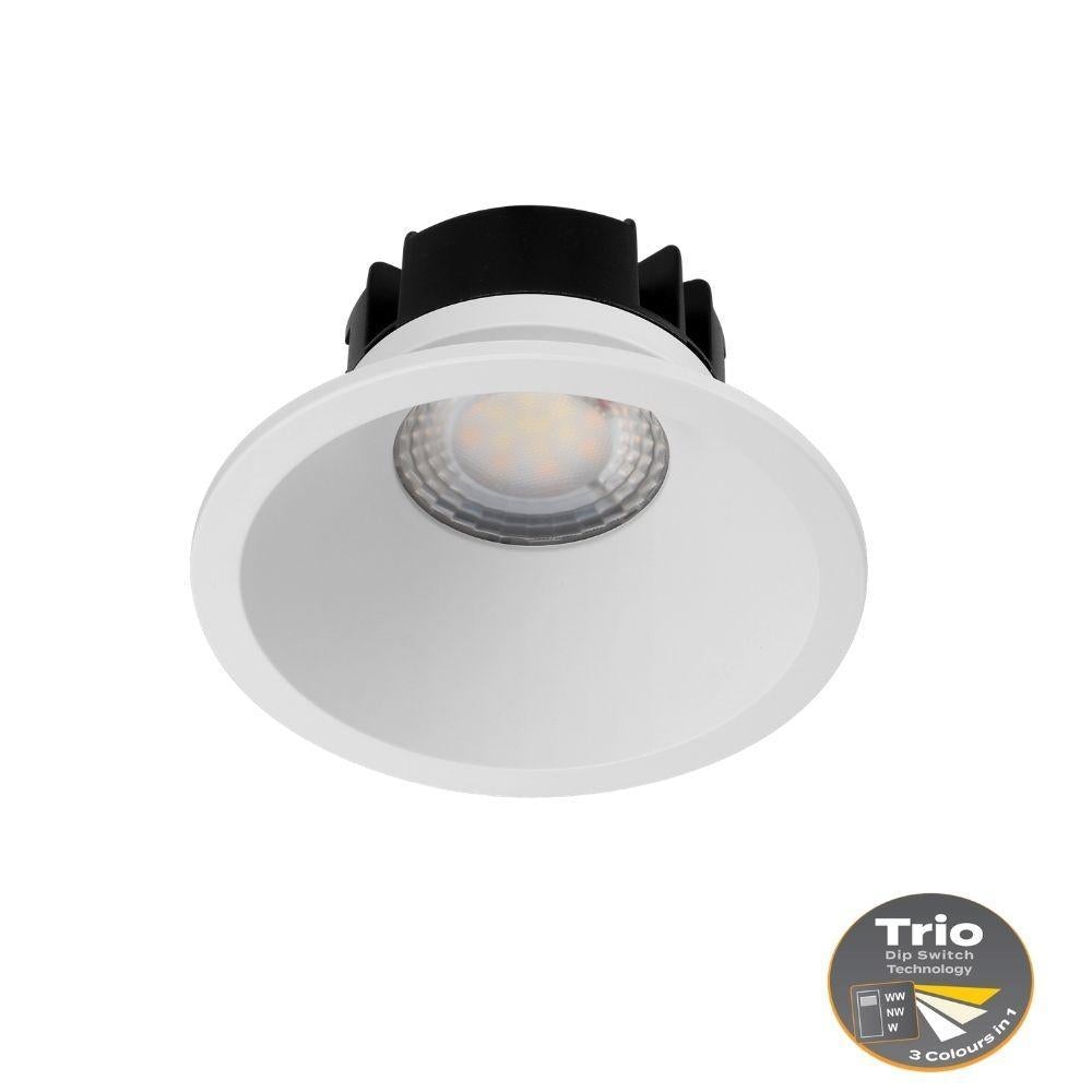 Domus DEEP-9 - 9W LED Tri-Colour Dimmable Fixed Deep Face Downlight ...