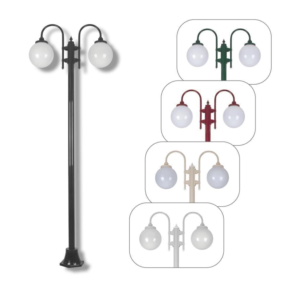 Domus GT-1002 Lisbon - Twin Spheres Curved Arms Plain – LED Lighting ...