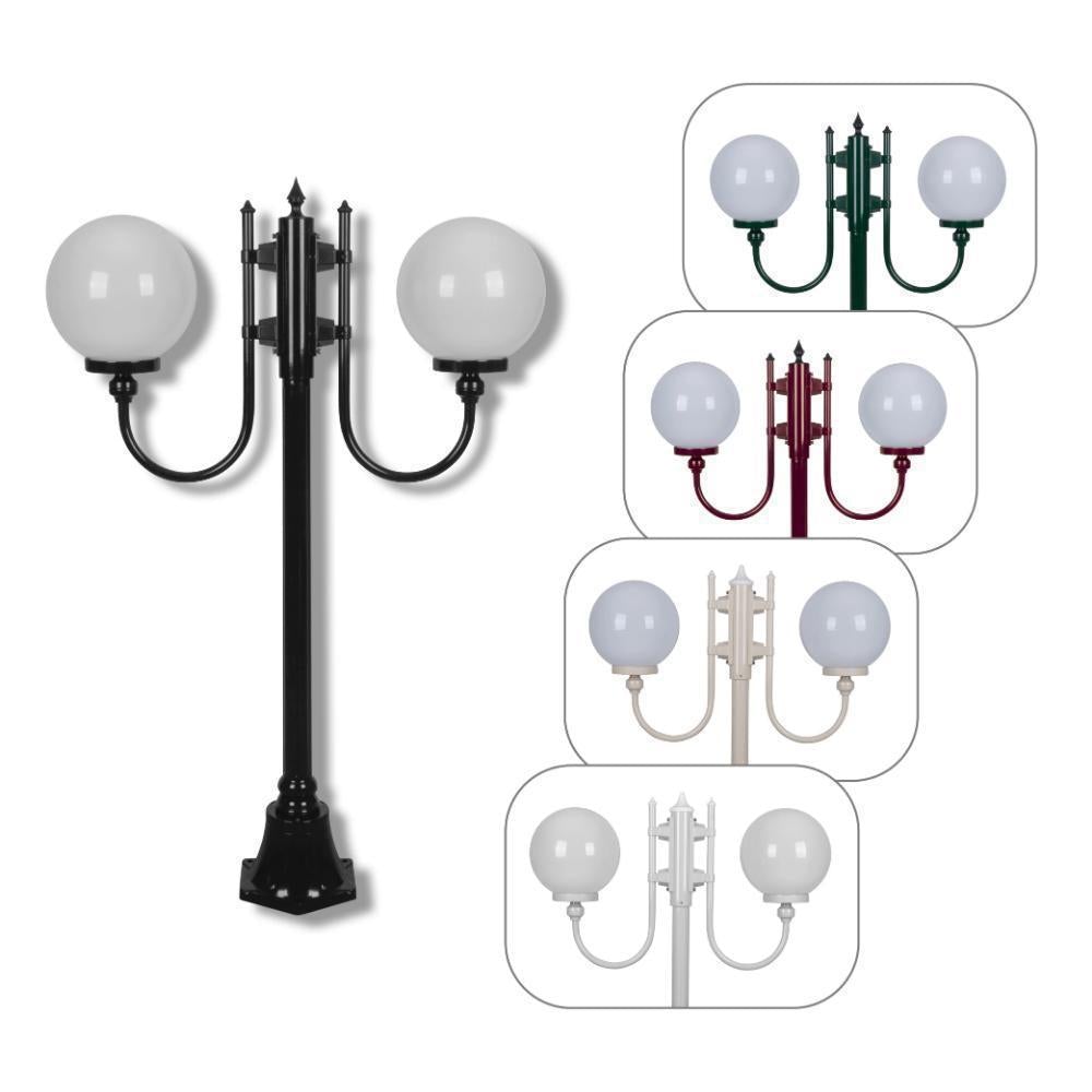 Domus GT-608 Lisbon - Twin 25cm Spheres Curved Arms Short Post – LED ...