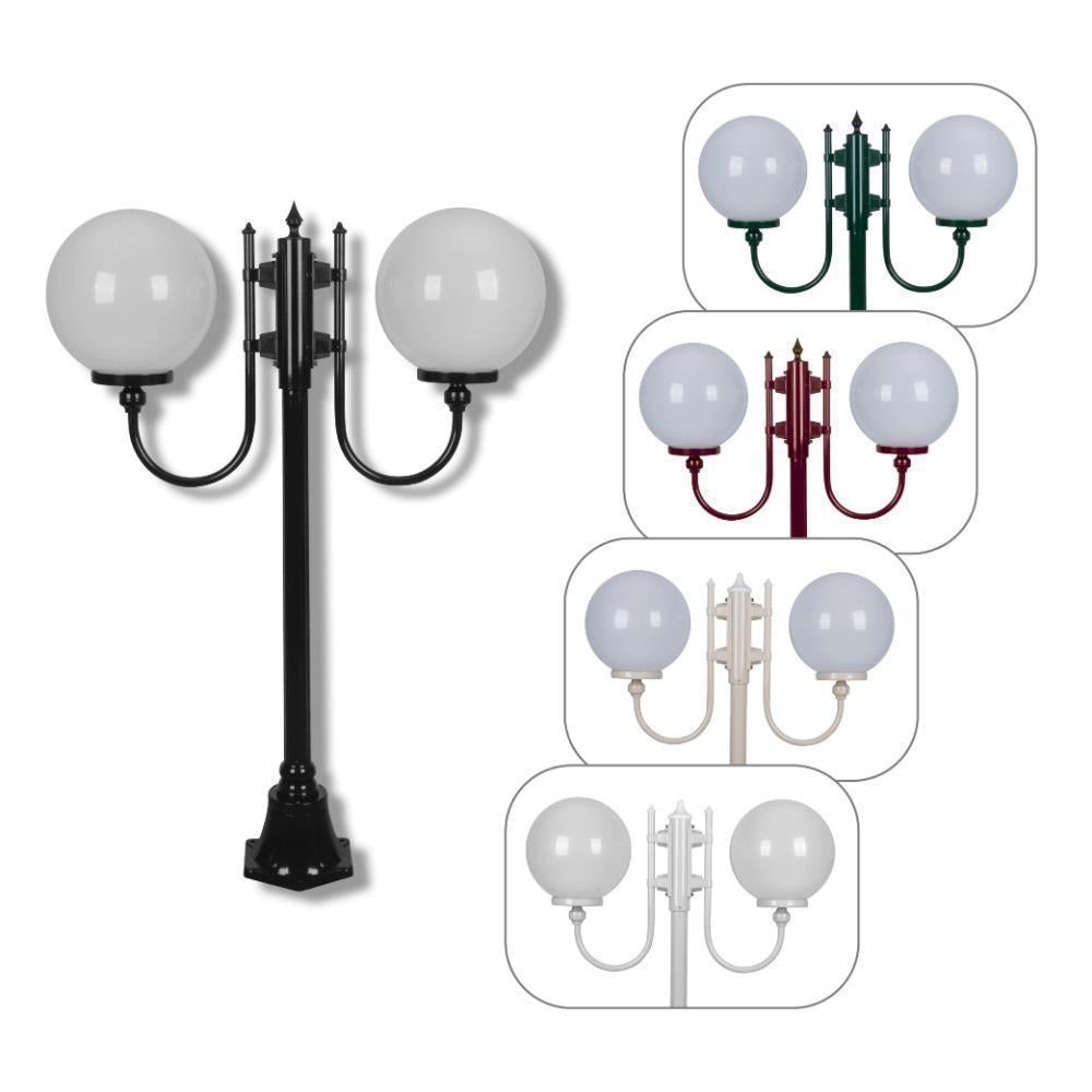 Domus GT-609 Lisbon - Twin 30cm Spheres Curved Arms Short Post – LED ...