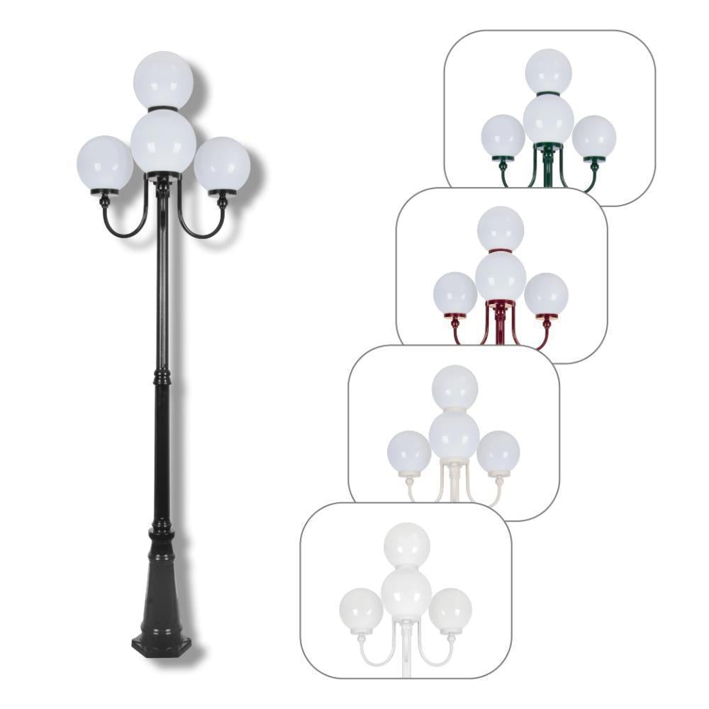 Domus GT-626 Lisbon - Four 25cm Spheres Curved Arms Tall Post – LED ...