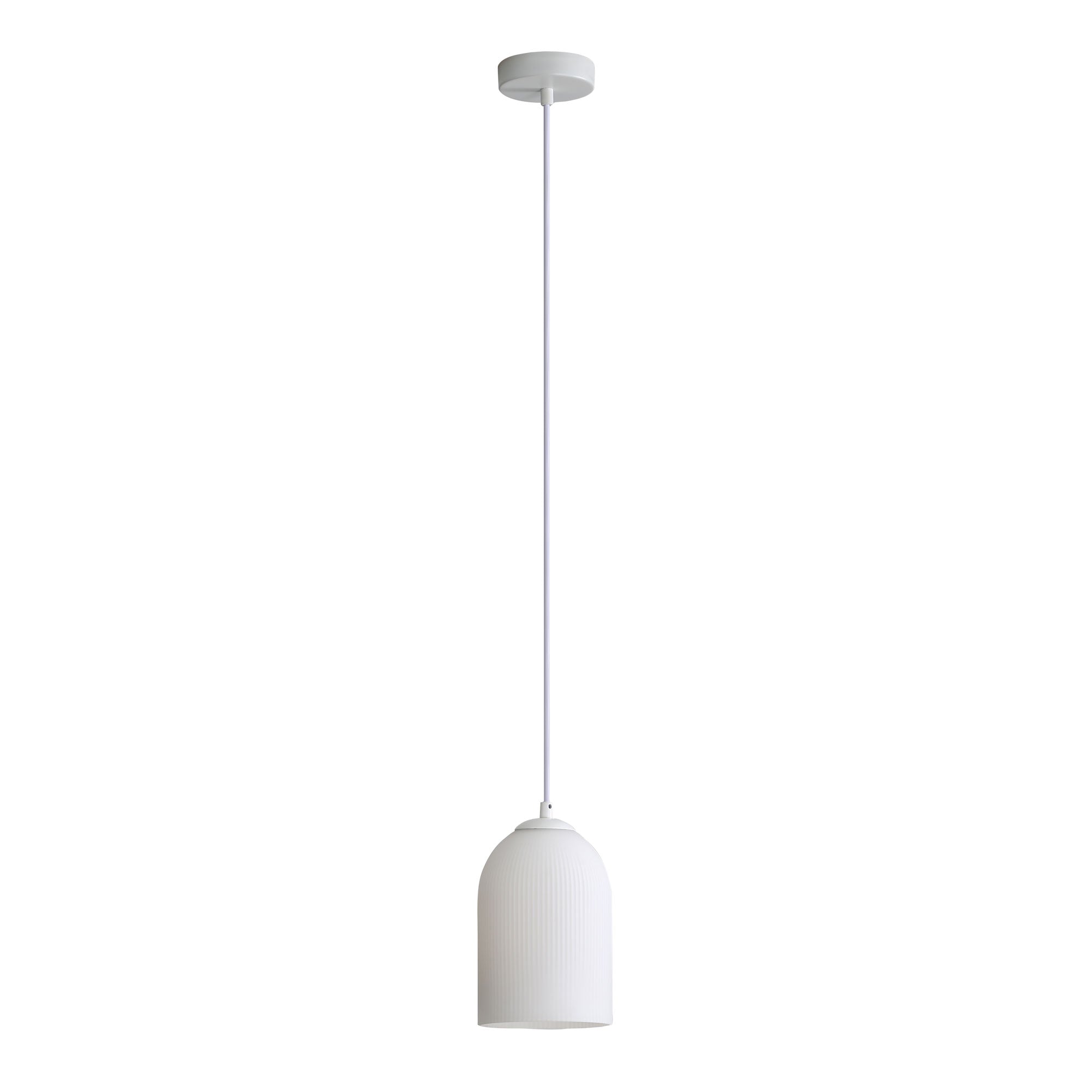 ARLEY PENDANT WHITE - Ribbed Glass Pendant – LED Lighting Designs