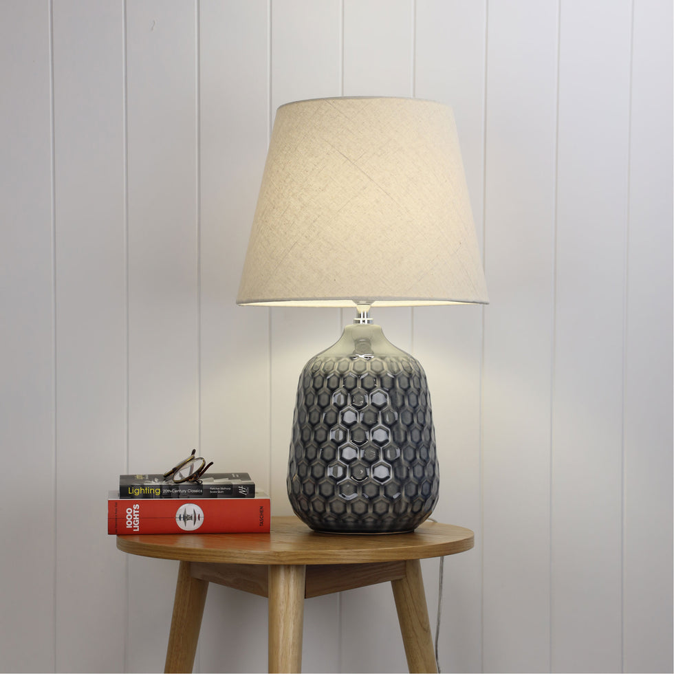 DARIA - Ceramic Table Lamp with Shade – LED Lighting Designs